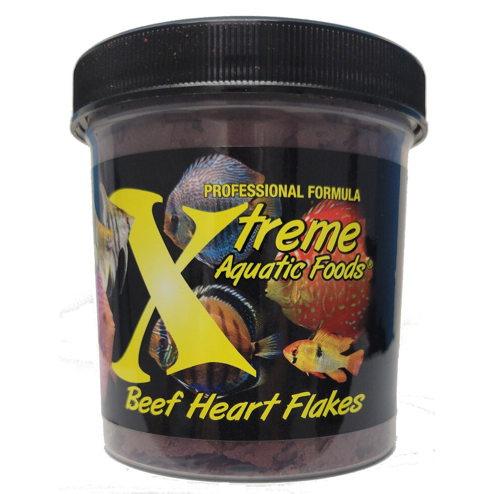 Xtreme Beef Heart Flake 2oz - High Protein Fish Food for Discus & Angelfish