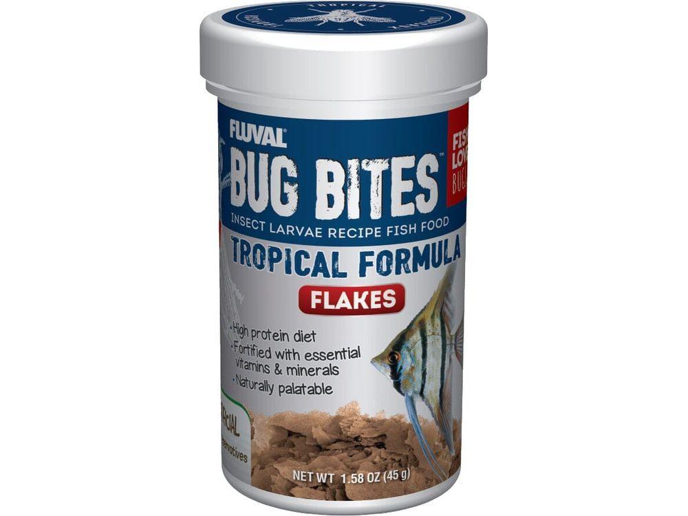 Fluval Bug Bites Tropical Flakes 1.58oz - High-Protein Fish Food