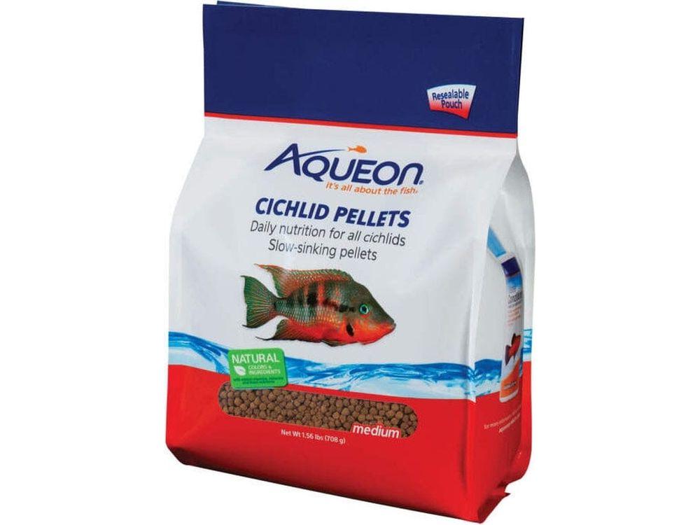 Aqueon Cichlid Food Medium 25 oz - Premium Pellets for Cichlids