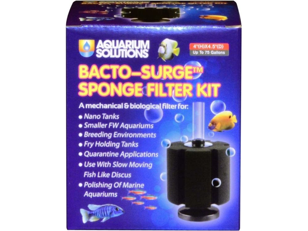 Aquarium Solutions Bacto-Surge Sponge Filter Black Large - High-Quality ...